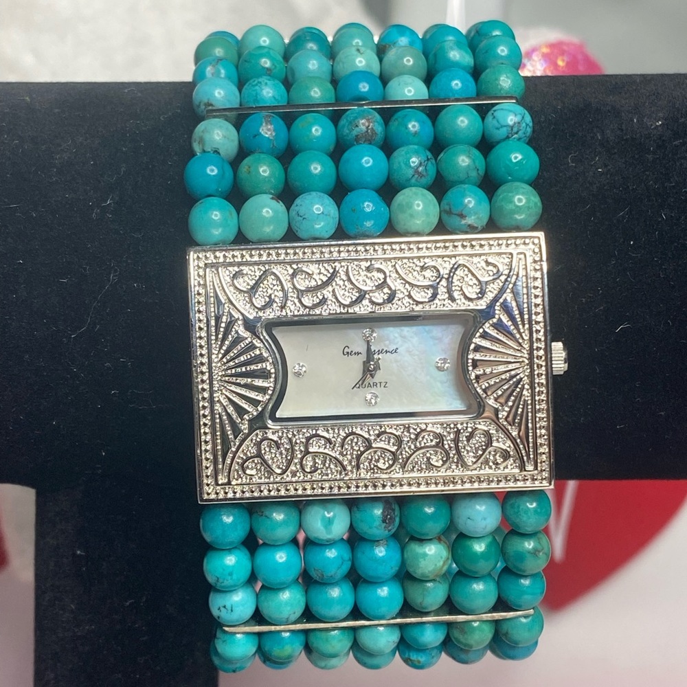 Gem Essence Turquoise 7-Row Beaded Watch - Gem